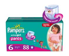 Трусики Pampers Active Girl, 6 (16+ кг), 88 шт.: 1249 ₽, артикул ...