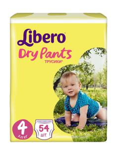Трусики Libero Dry Pants, 4 (7-11 кг), 54 шт.: 699 ₽, артикул ...