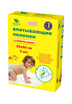 Пеленки впитывающие с липким слоем, одноразовые для детей т.м ...