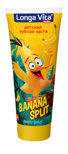 LONGA VITA Angry Birds Детская зубная паста, от 2-х лет, Banana Split ...